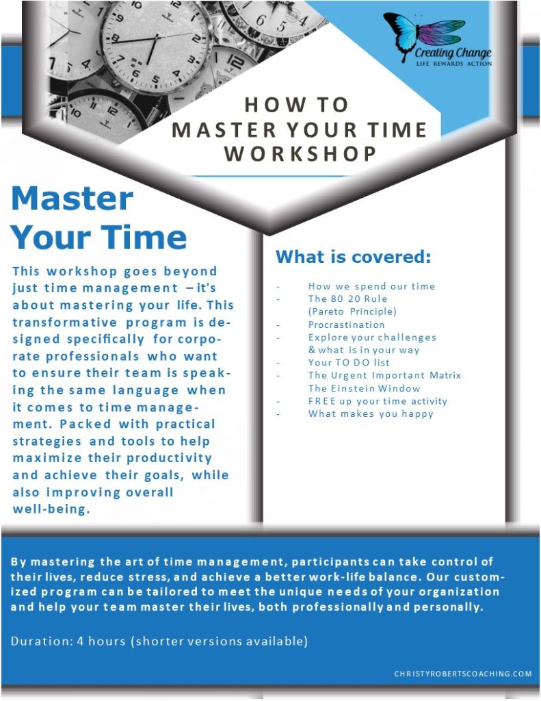 Master Your Time Workshop – Creating Change