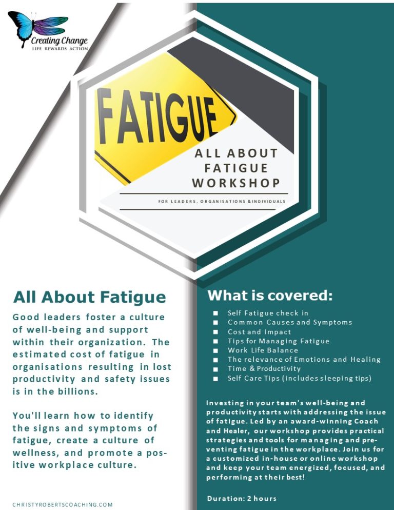 All About Fatigue Workshop – Creating Change